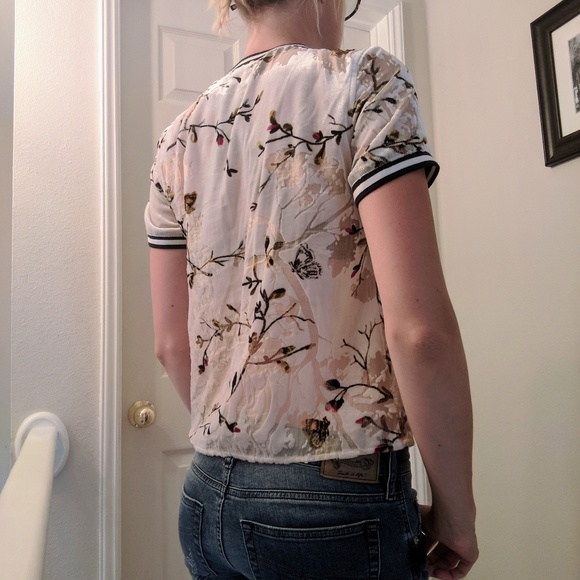 a new day | Tops | A New Day Sheer And Velvet Top | Poshmark